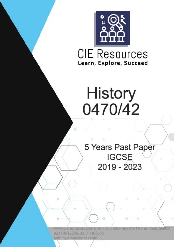 History 0470/42 IGCSE 5 Years Printed Past Paper with Marking Scheme ...