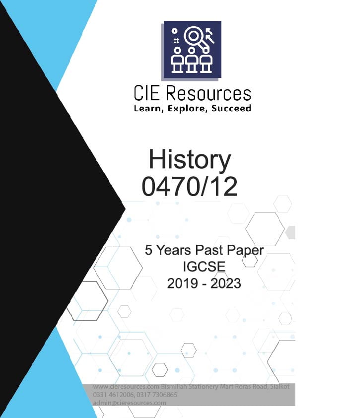 History 0470/12 IGCSE 5 Years Printed Past Paper with Marking Scheme ...