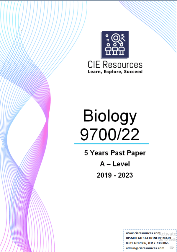 Biology 9700/22 A Level 6 Years Printed Past Paper with Marking Scheme ...
