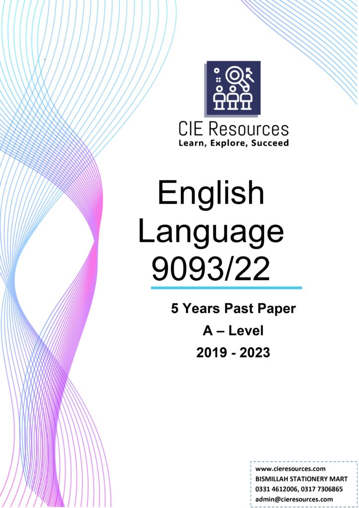 English Language 9093/22 A Level 5 Years Printed Past Paper with ...
